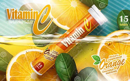 Vitamin tablet ad stock vector. Illustration of health - 89615865