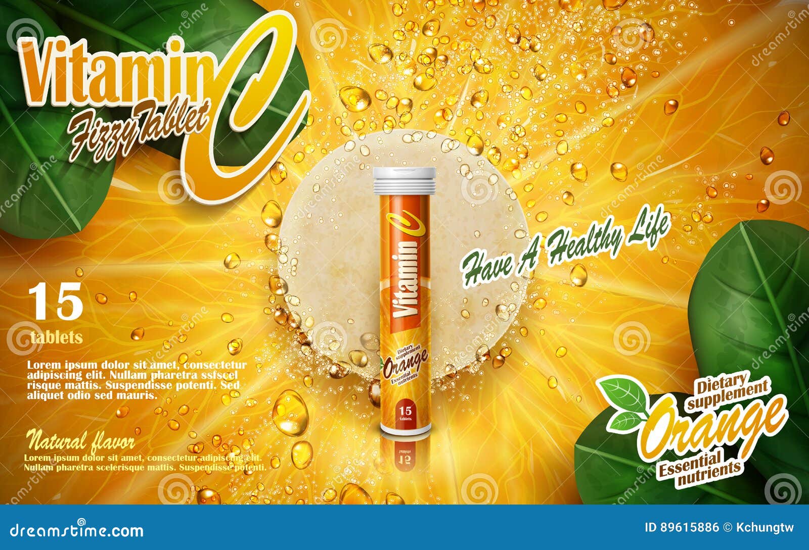 Vitamin tablet ad stock vector. Illustration of nutrition - 89615886