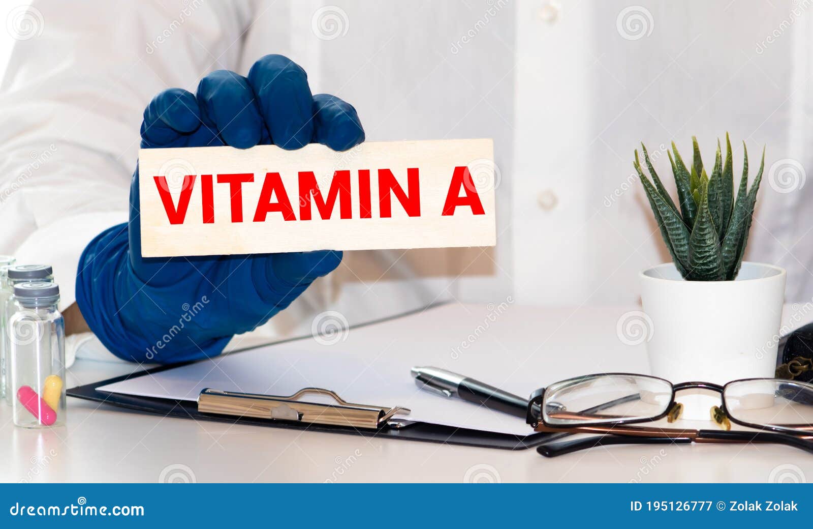 Vitamin a Written on a Card in Doctors Hands Stock Image - Image of ...
