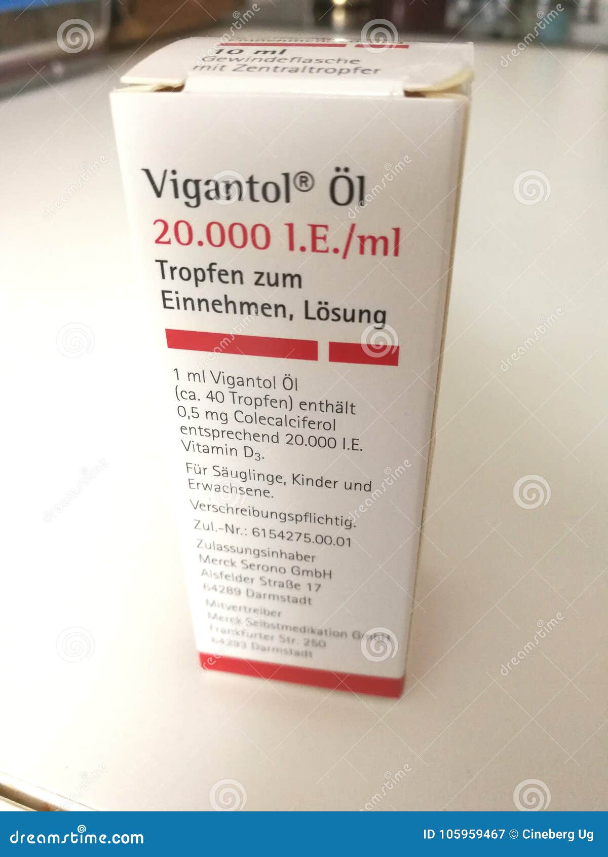 Vitamina de Vigantol fotografía editorial. Imagen de salud - 105959467