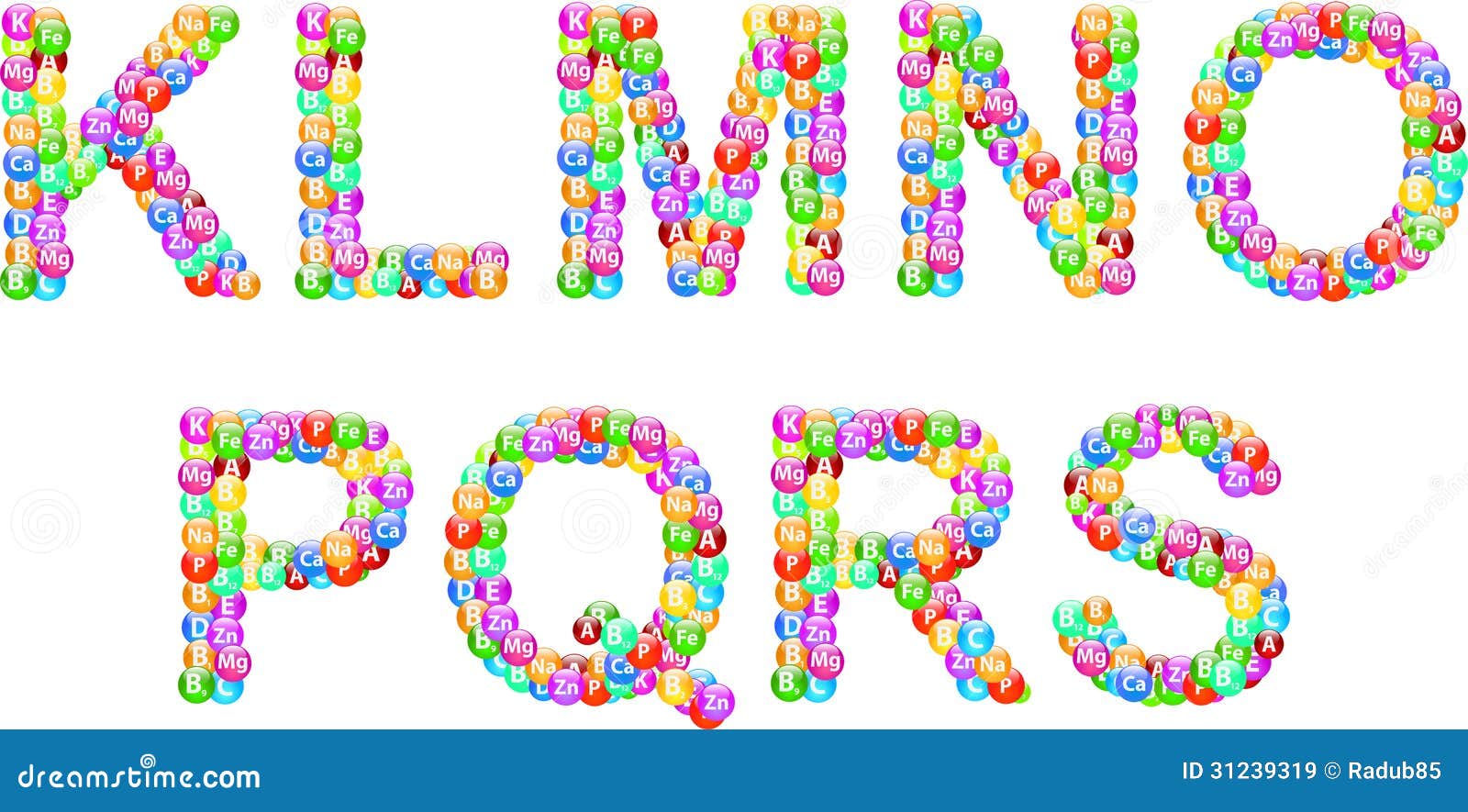 Vitamins Alphabet Set stock vector. Illustration of dietary - 31239319