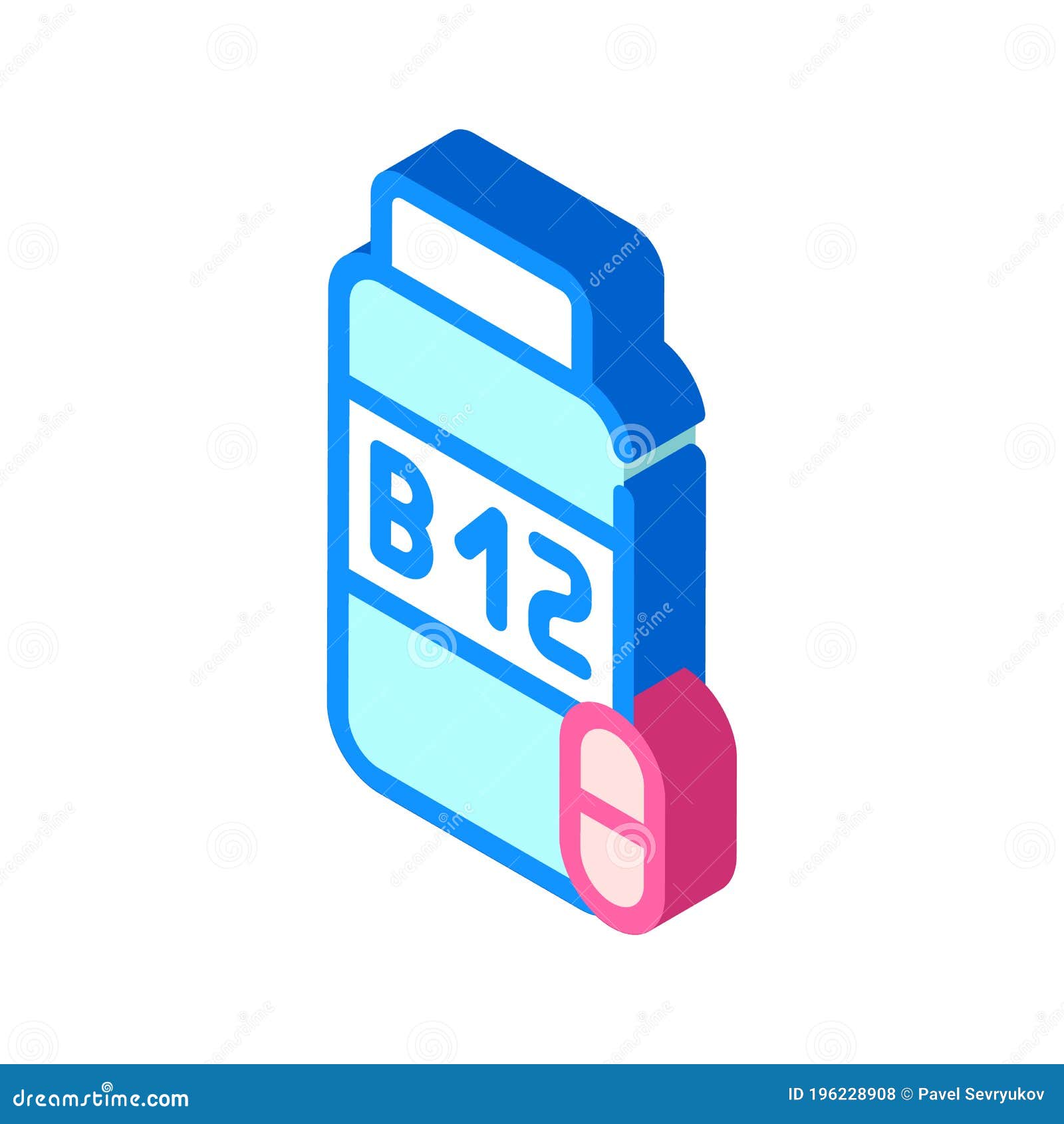Vitamins B12 Isometric Icon Vector Symbol Illustration Stock Vector ...