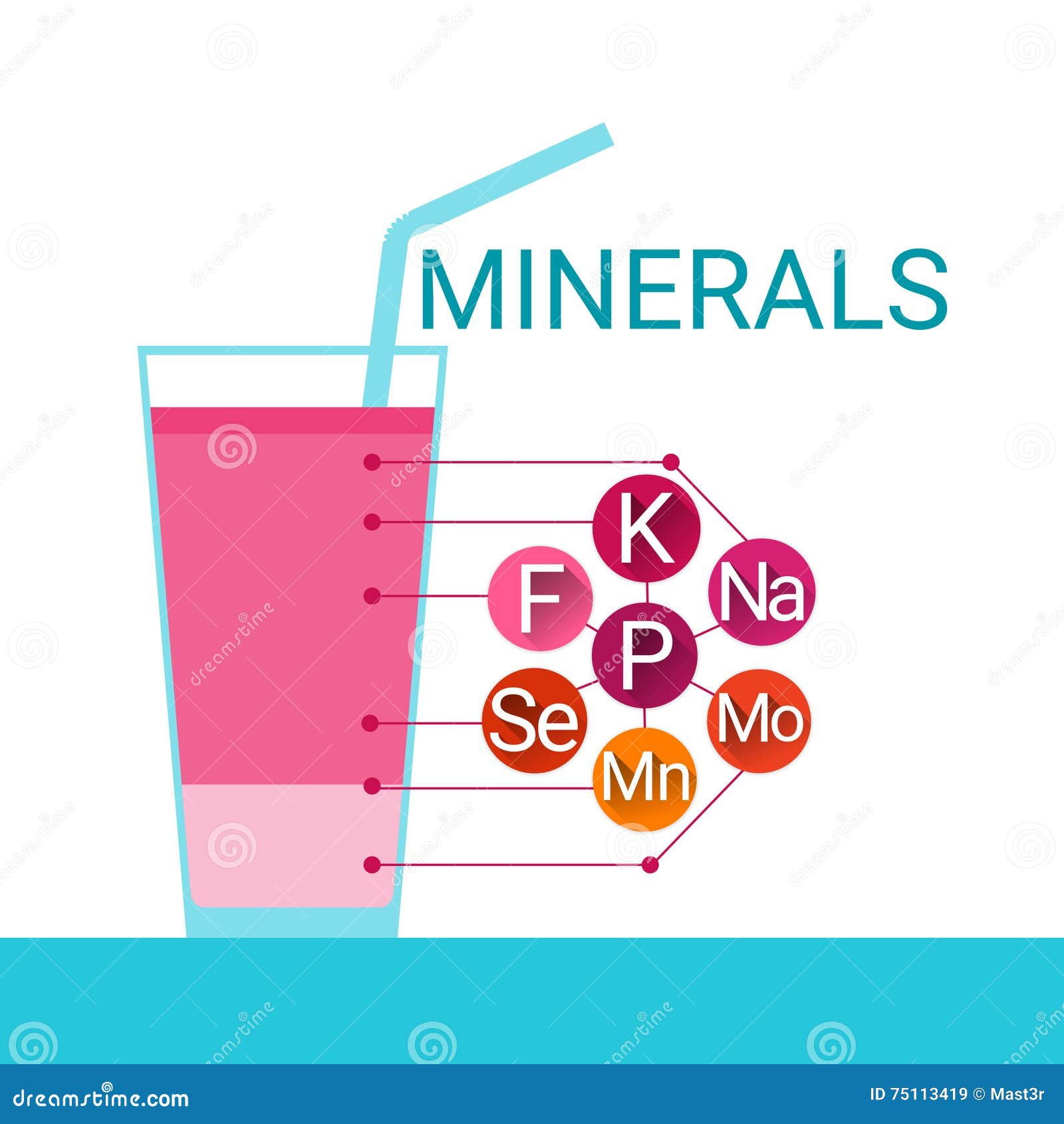 Vitamins Cocktail Glass Essential Chemical Elements Nutrient Minerals ...