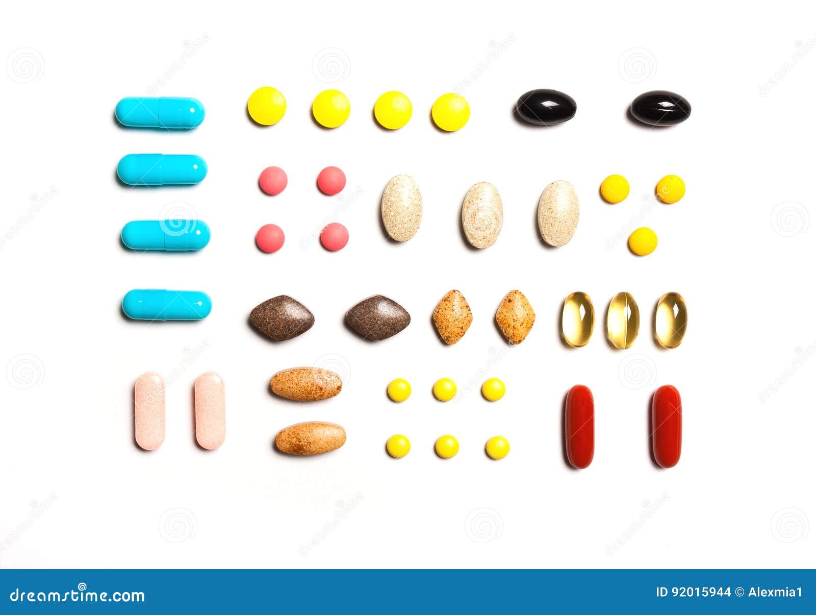 Colored Tablets And Capsules Are Removed From The Package. Colored ...