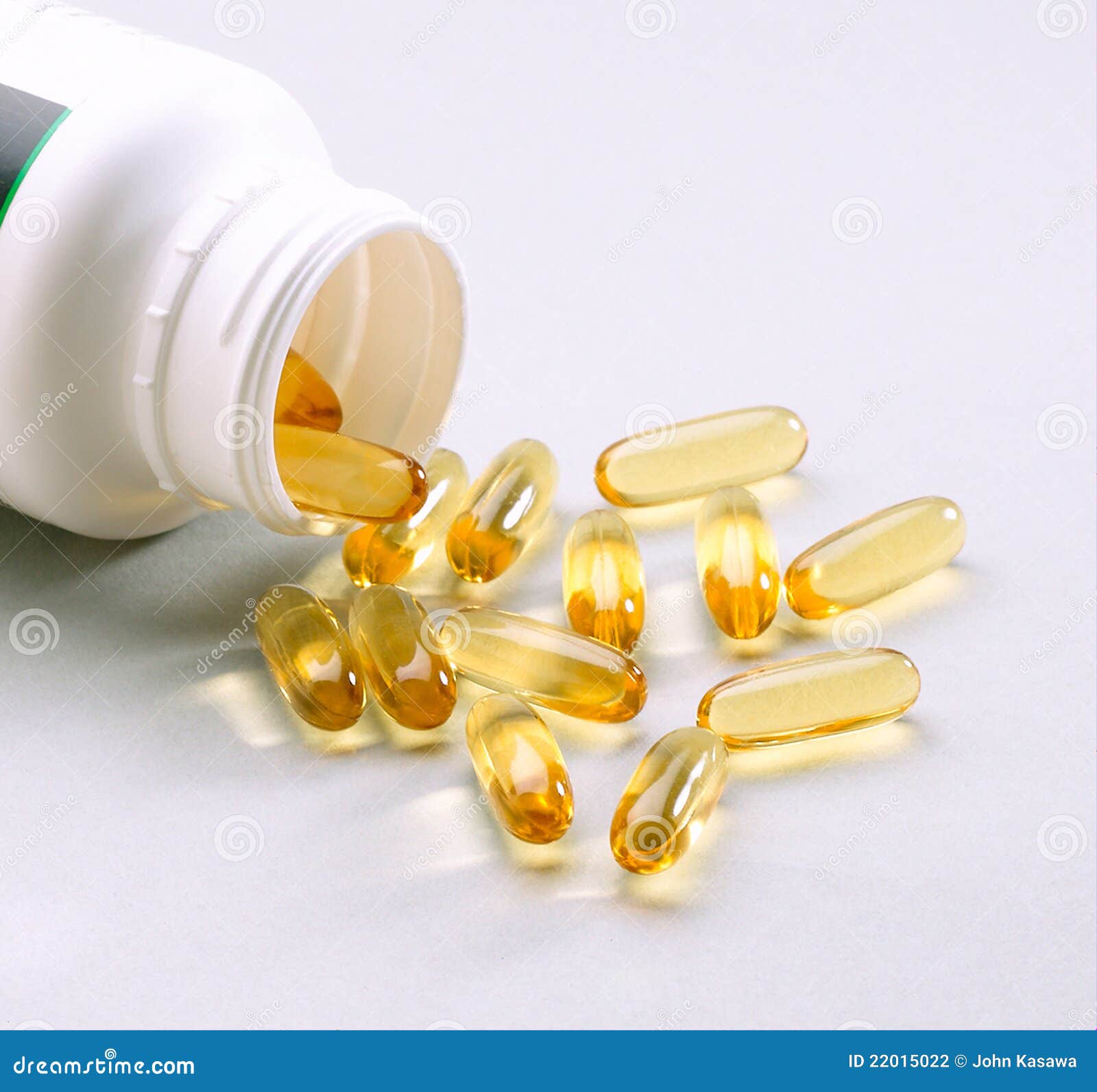 Vitamins Fish Oil from Bottle Stock Photo - Image of omega, illness ...