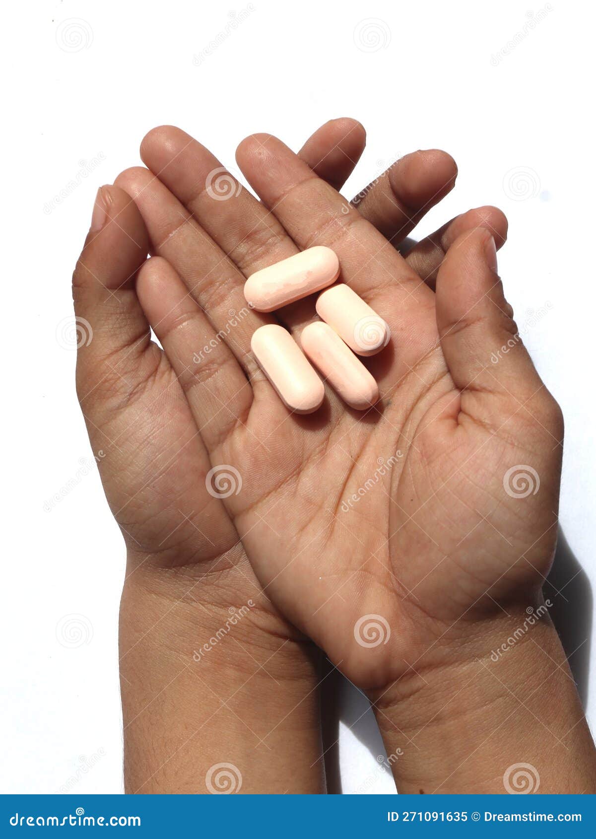 Vitamins and Supplements. Child S Hand with Medicinal Pills Stock Image ...
