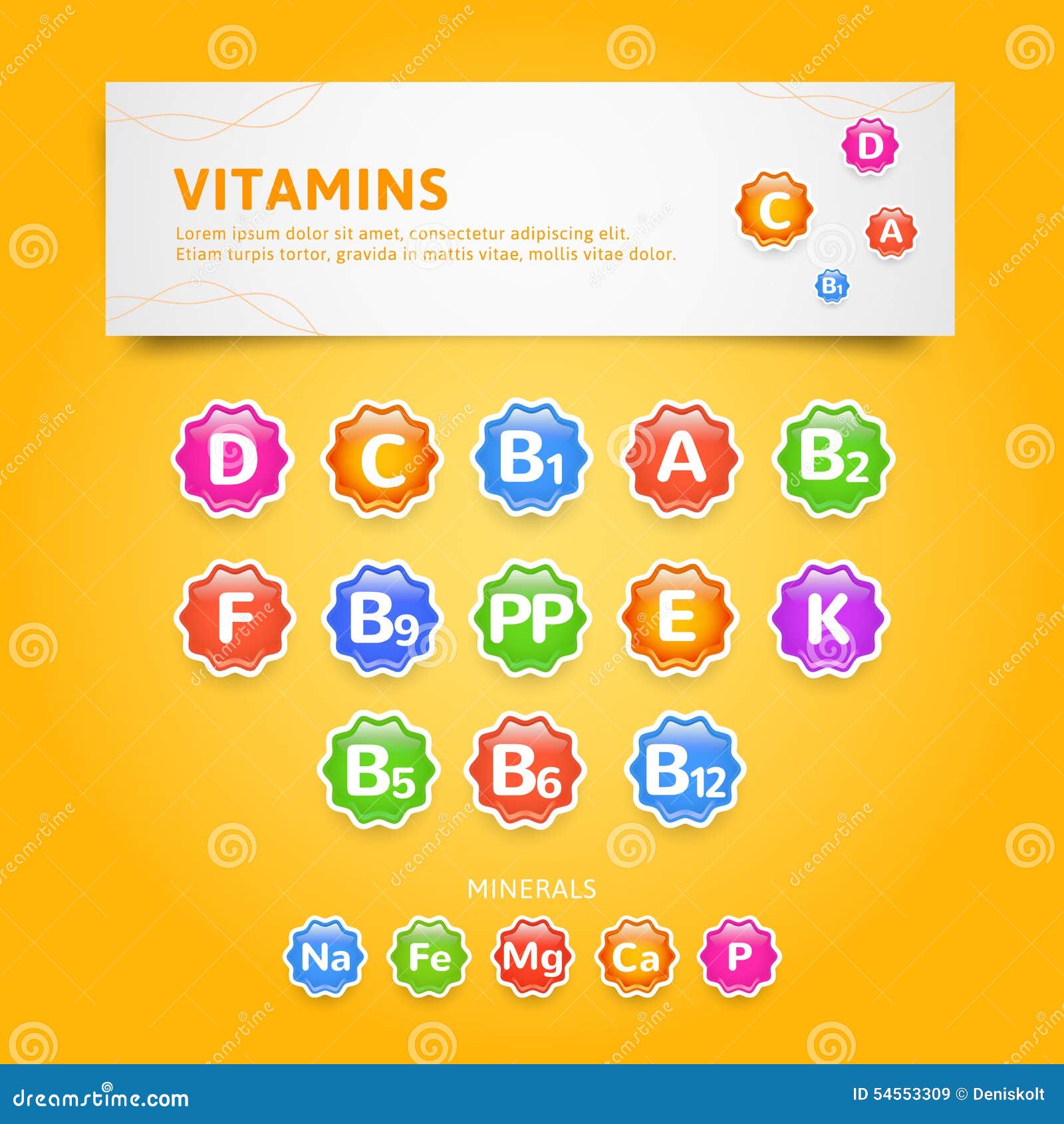Vitamins stock vector. Illustration of external, food - 54553309