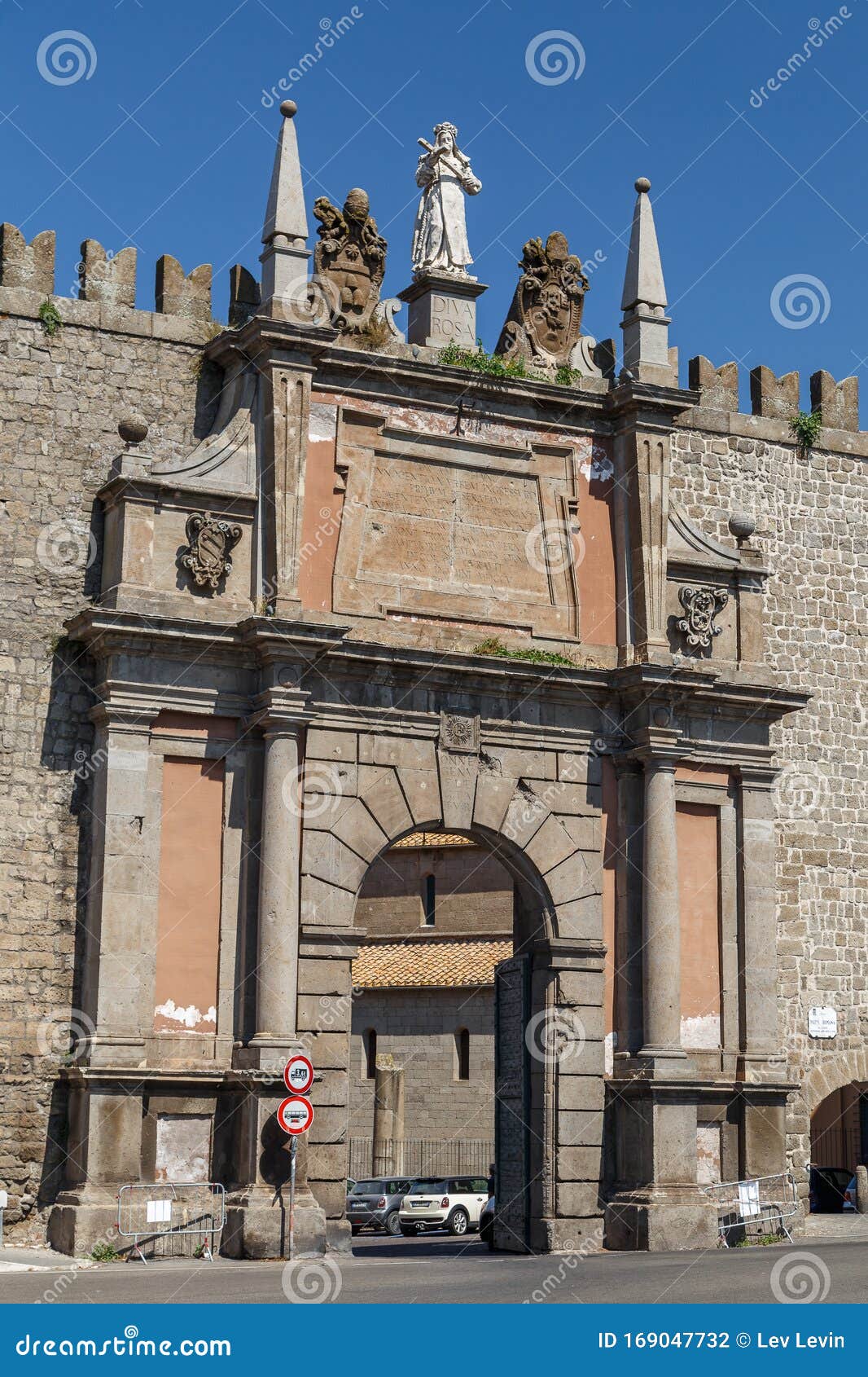 Gate of Medieval Fortifications of Viterbo Town, Italy Editorial ...
