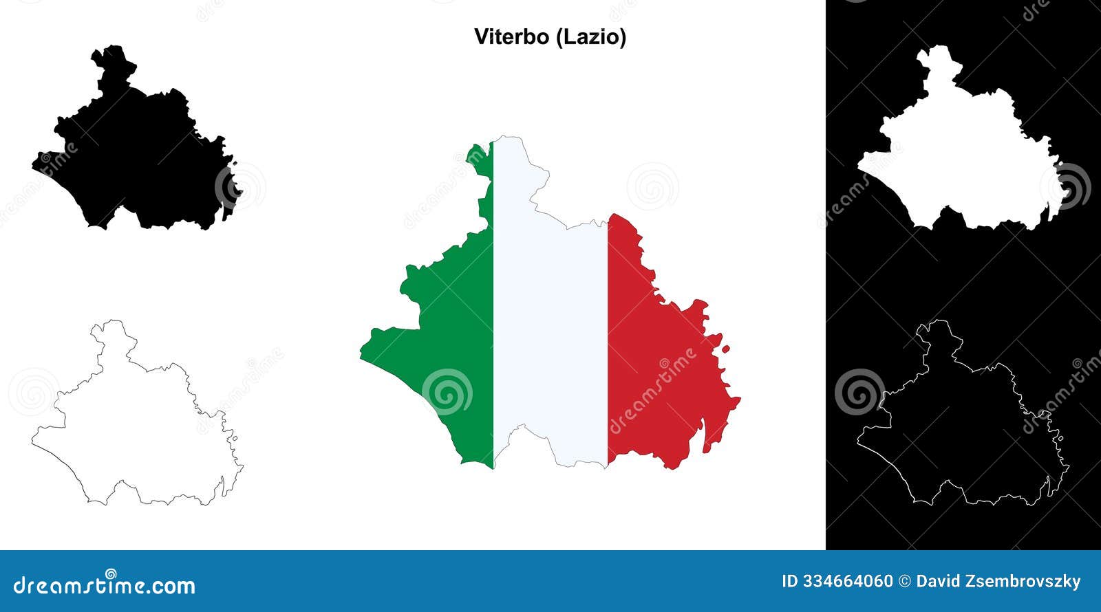 Viterbo Province Italy, Italian Republic, Lazio Region Map Vector ...