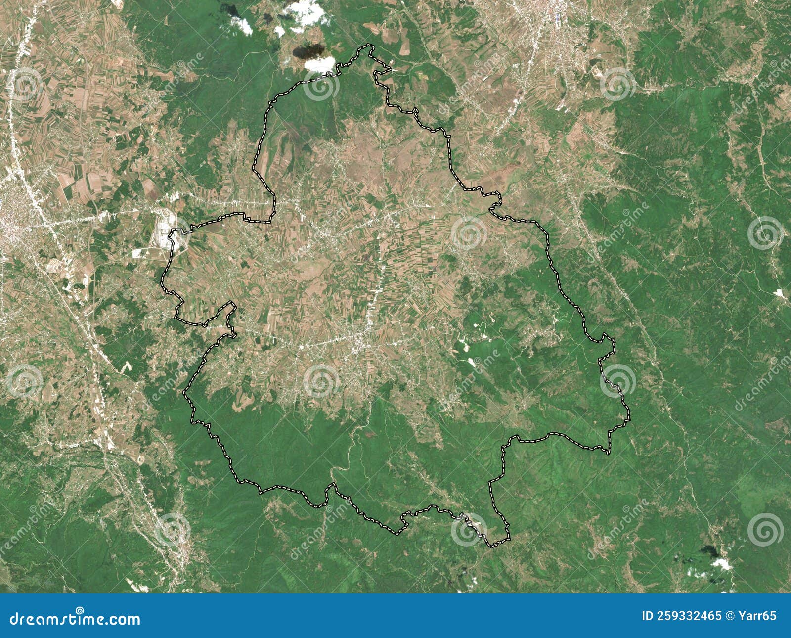 Vitia, Kosovo. Low-res Satellite. No Legend Stock Illustration ...