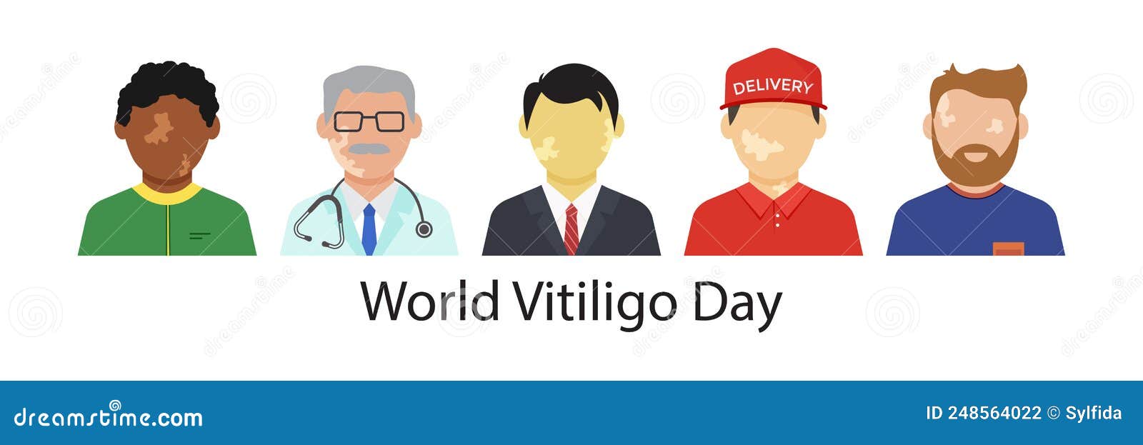 Vitiligo Vector Character, Pigmentation Skin on Different People ... Vitiligo Vector Character, Pigmentation Skin on Different People ...