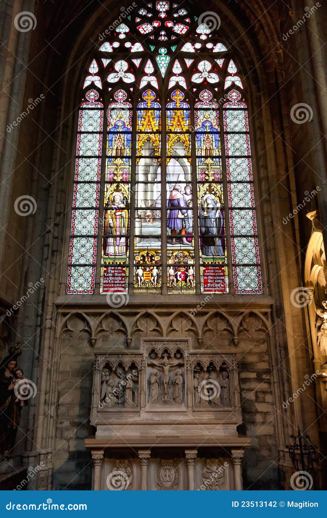 Vitrage in Interior of St. Michael Cathedral Editorial Photography ...