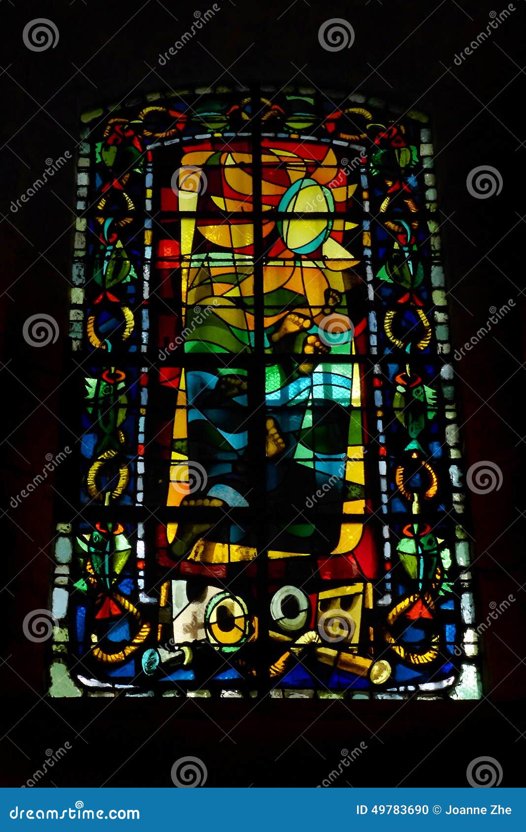 Vitral Do Estilo De Art Deco, Montmarte, Paris Foto de Stock - Imagem ...