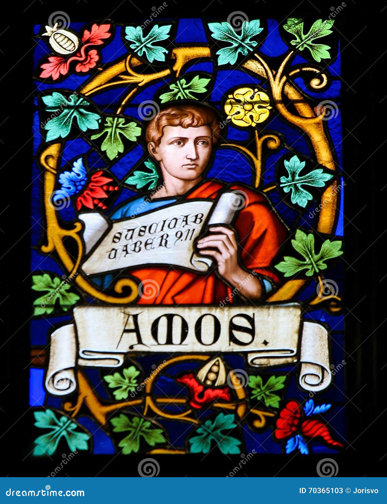Vitral - el profeta Amos imagen de archivo. Imagen de catedral - 70365103