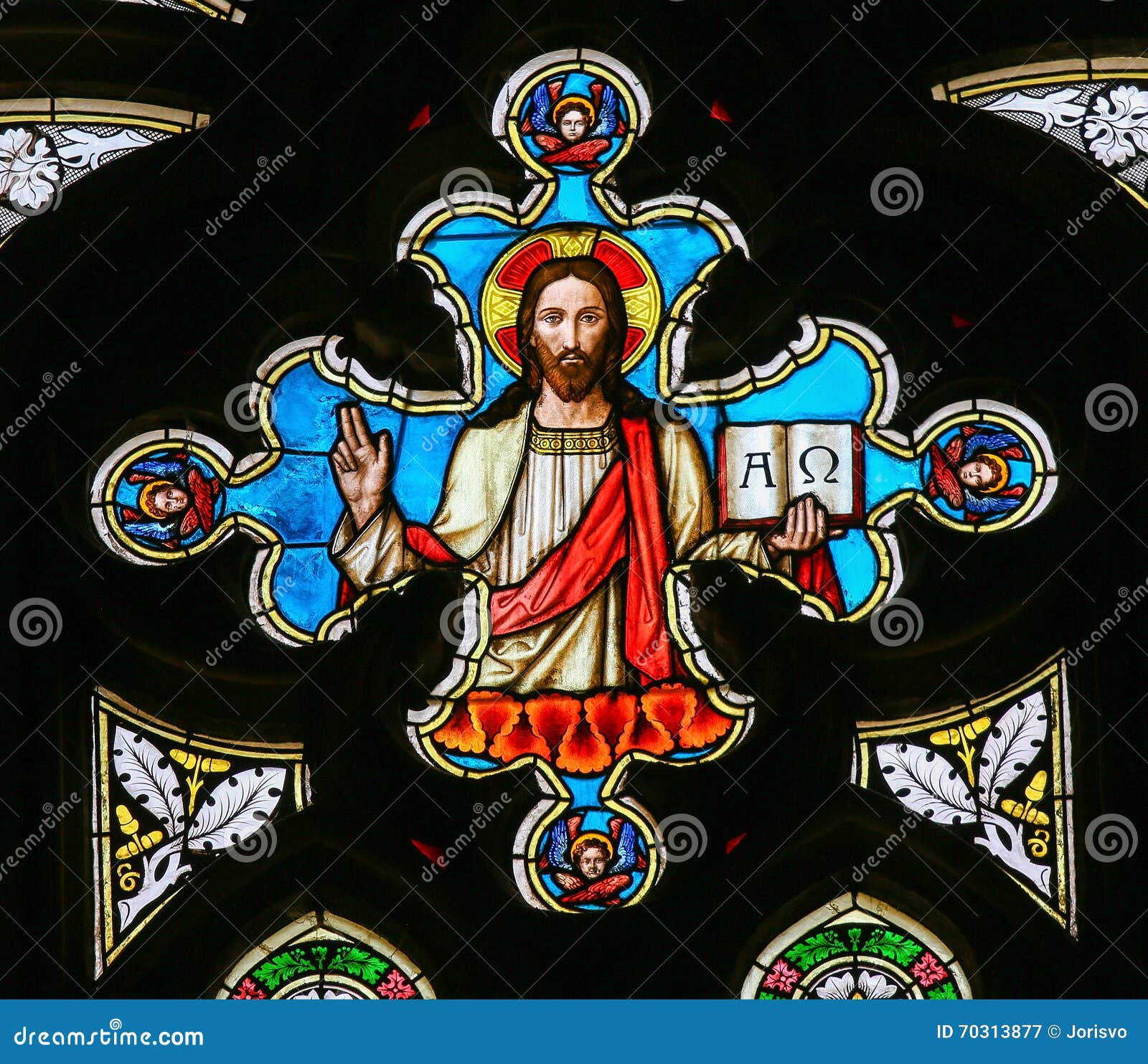 Vitral - Jesus Christ - Alfa Y Omega Imagen de archivo - Imagen de ...