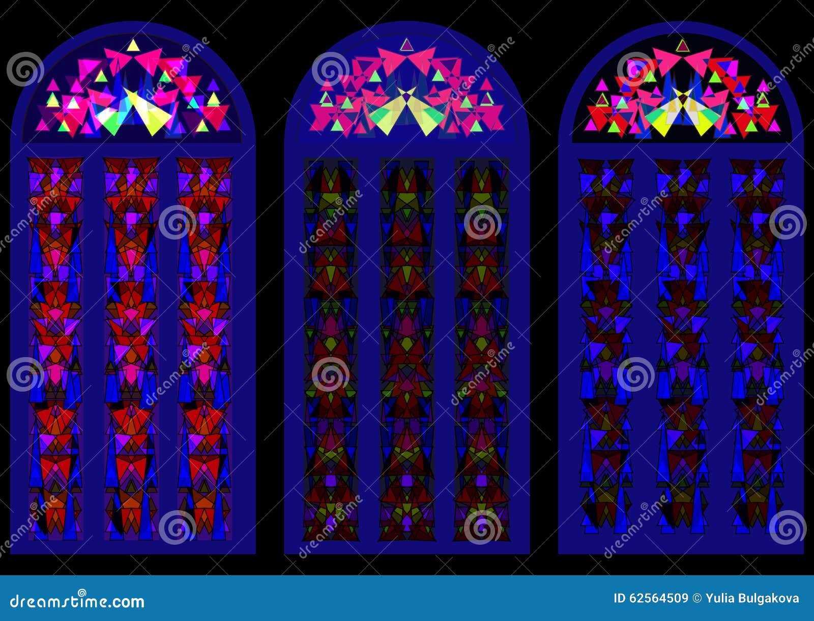 Vitrales Coloridos Hermosos Ilustración del Vector - Ilustración de ...