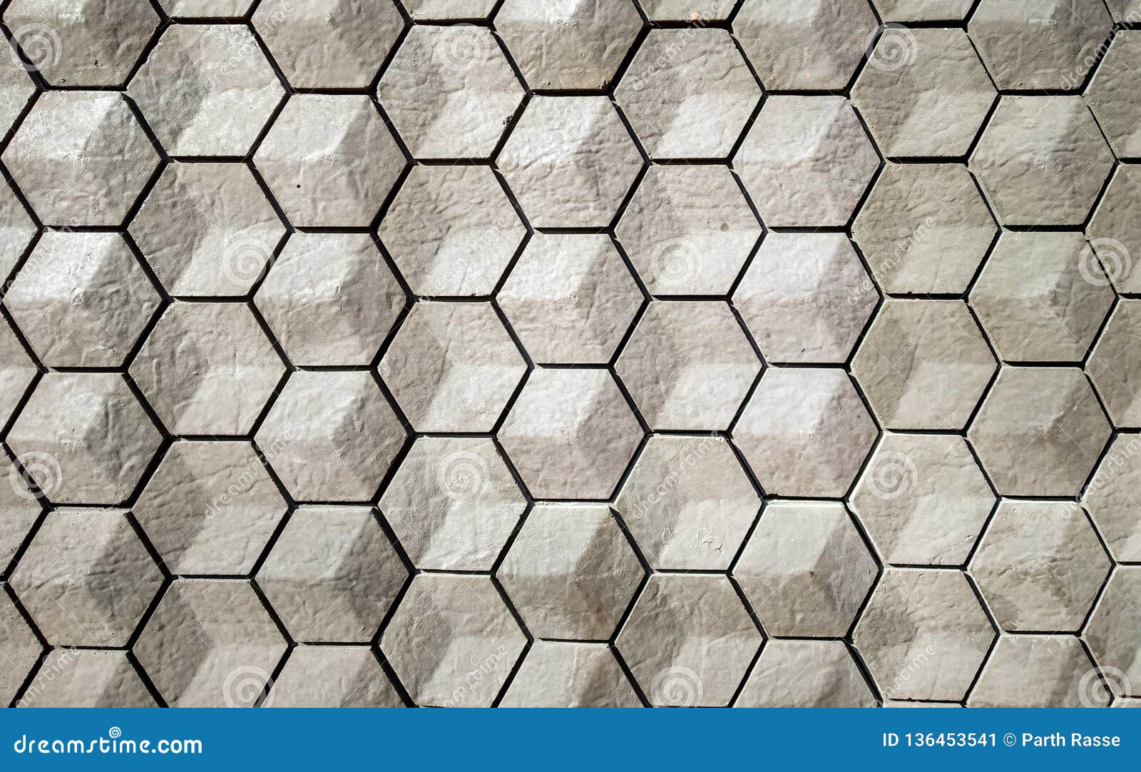 Vitrified Tiles in a Hexagonal Geometrical Pattern with Grey and White ...