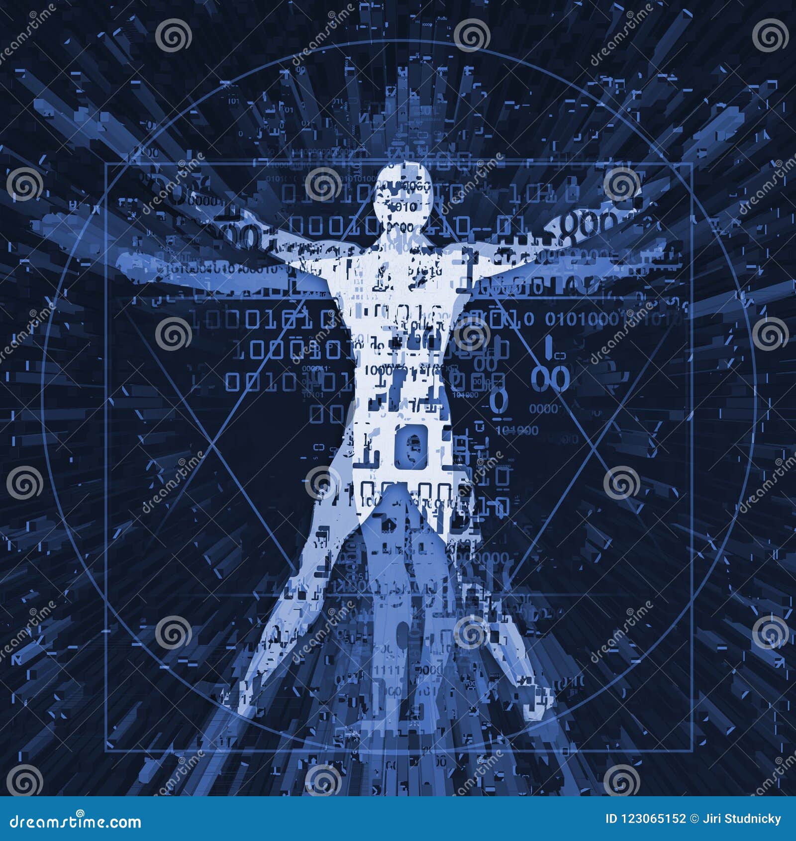 Vitruvian Man of Digital Age. Stock Illustration - Illustration of ...