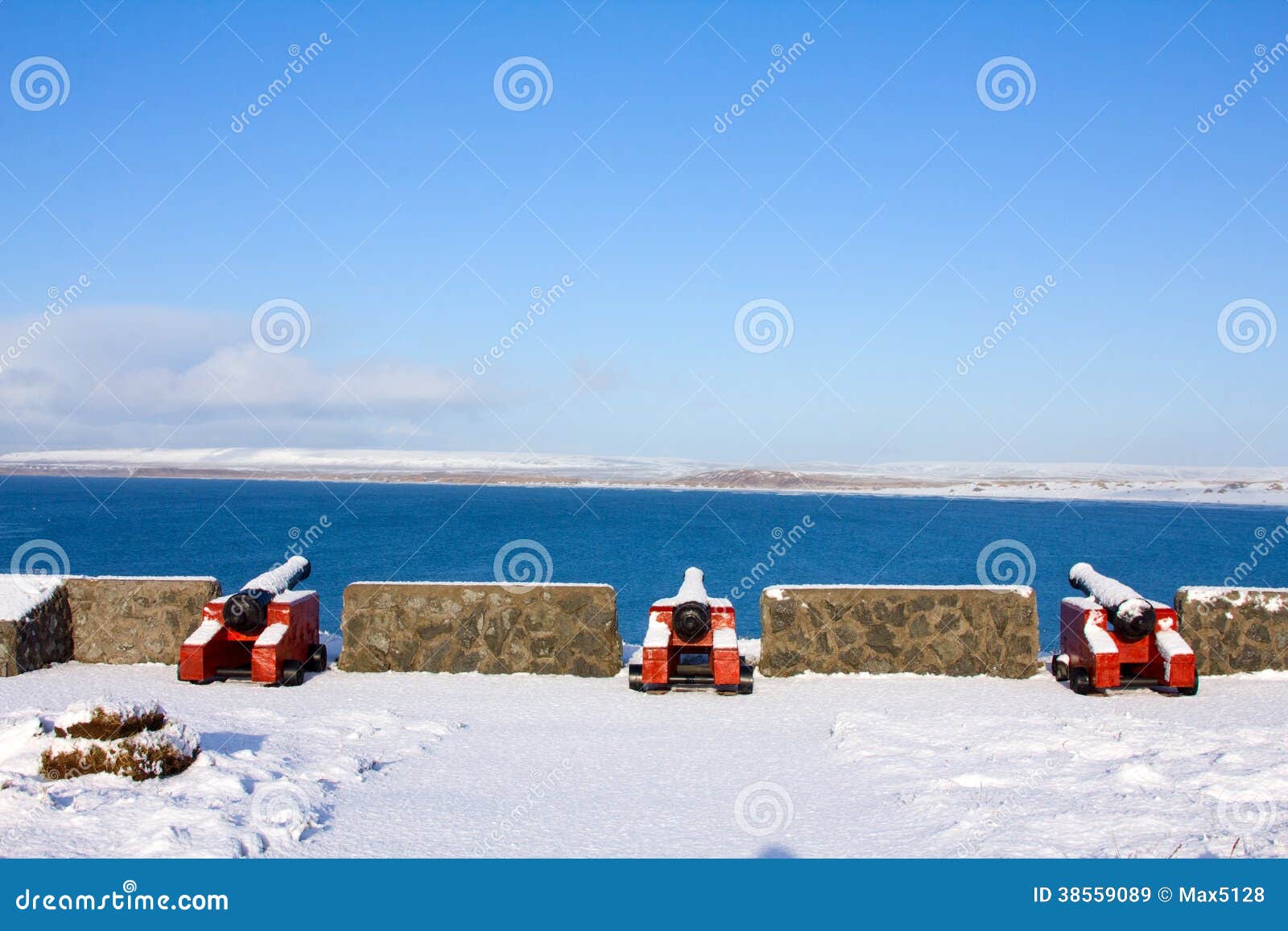 Vitus Bering cannons stock image. Image of snow, explorer - 38559089