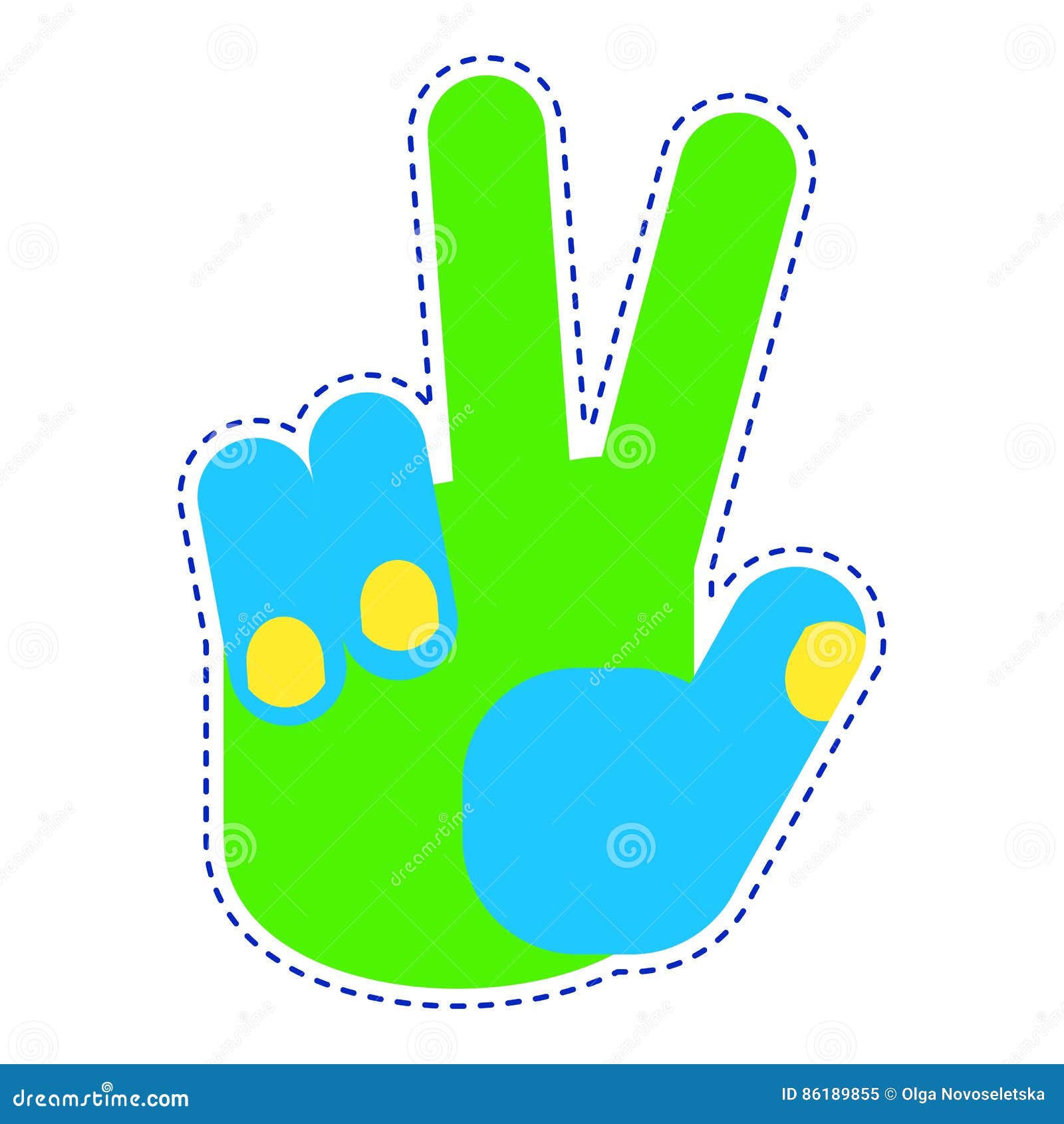 Viva Del Gesto Del Remiendo Ilustración del Vector - Ilustración de ...