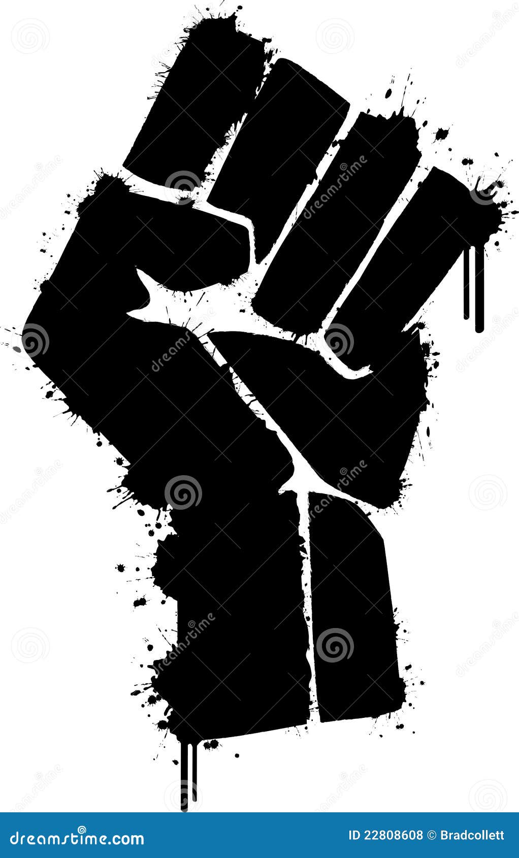 Black Fist Gesture. Uprising Symbol. Power Sign Vector Illustration ...