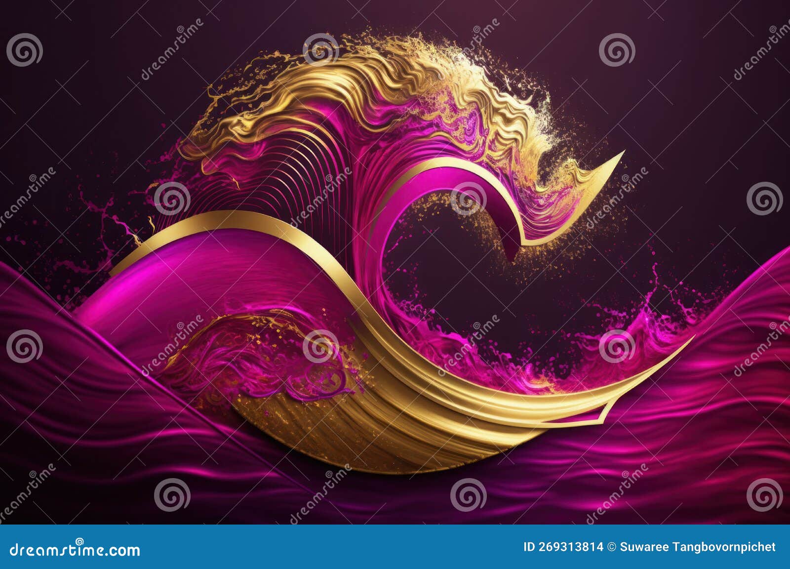 Viva Magenta Abstract Psychic Wave Background Stock Illustration ...
