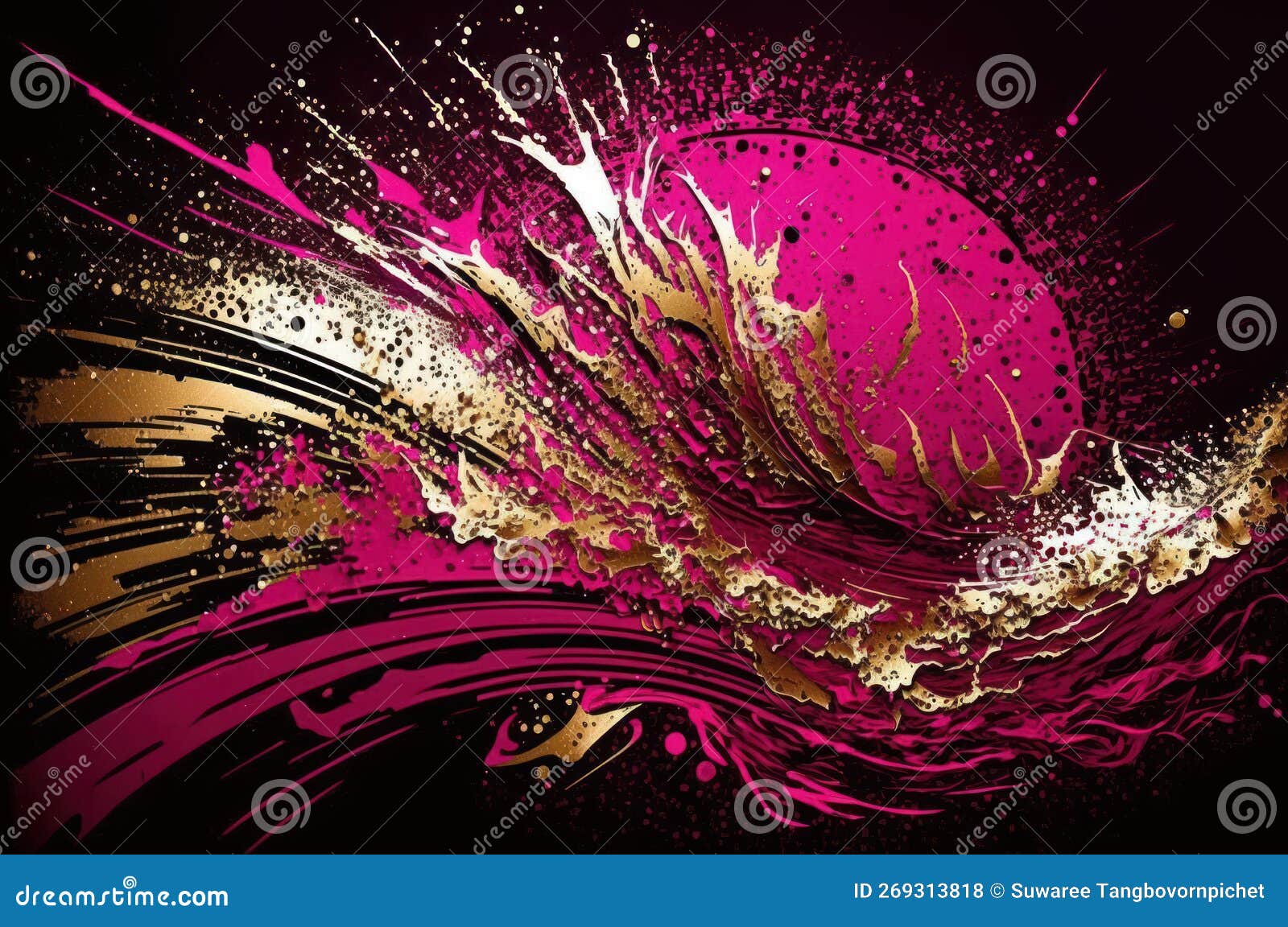 Viva Magenta Abstract Psychic Wave Background Stock Illustration ...