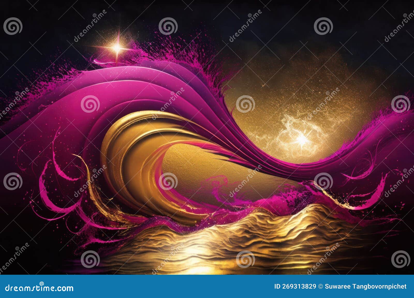 Viva Magenta Abstract Psychic Wave Background Stock Illustration ...