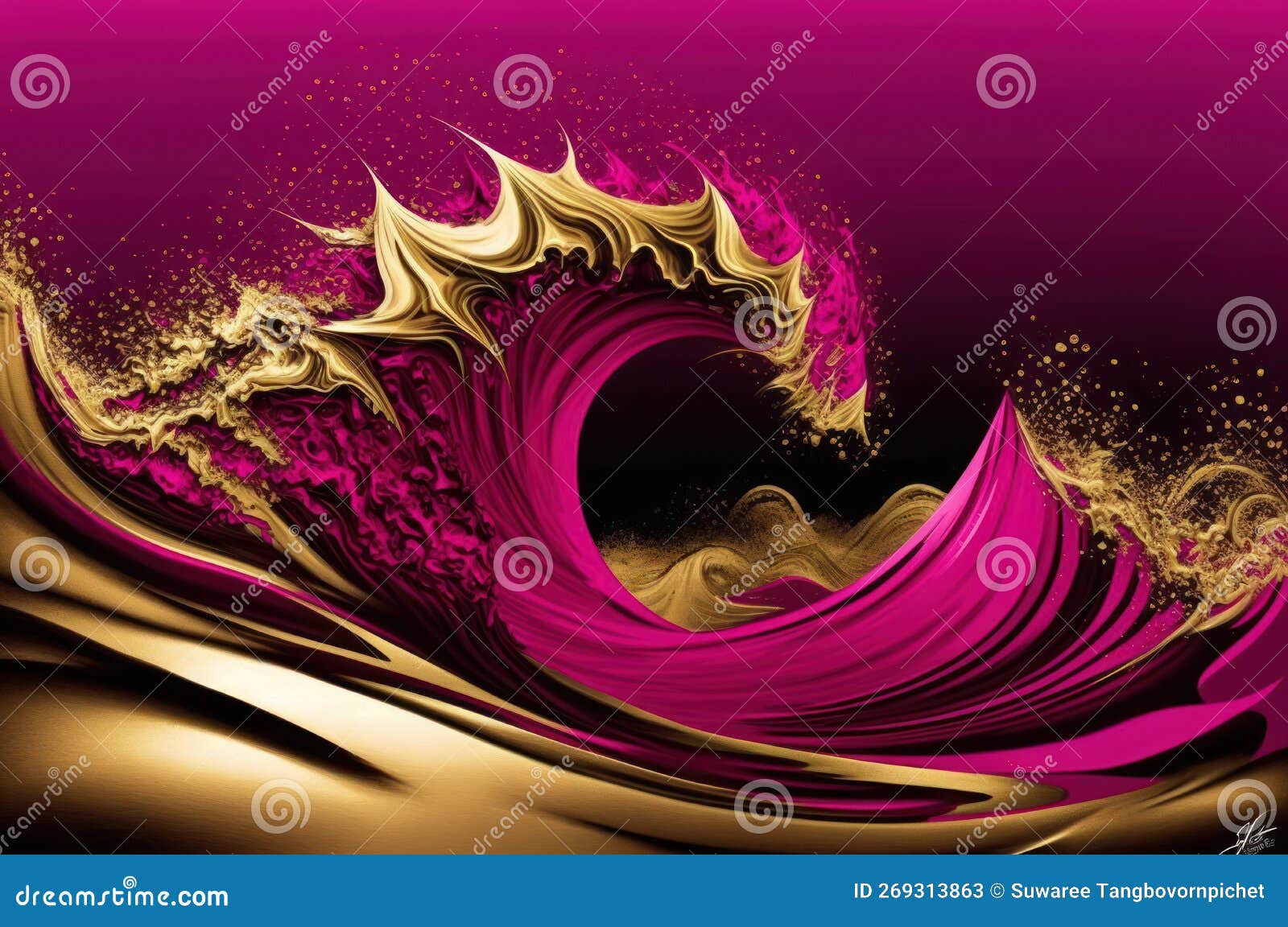 Viva Magenta Abstract Psychic Wave Background Stock Illustration ...