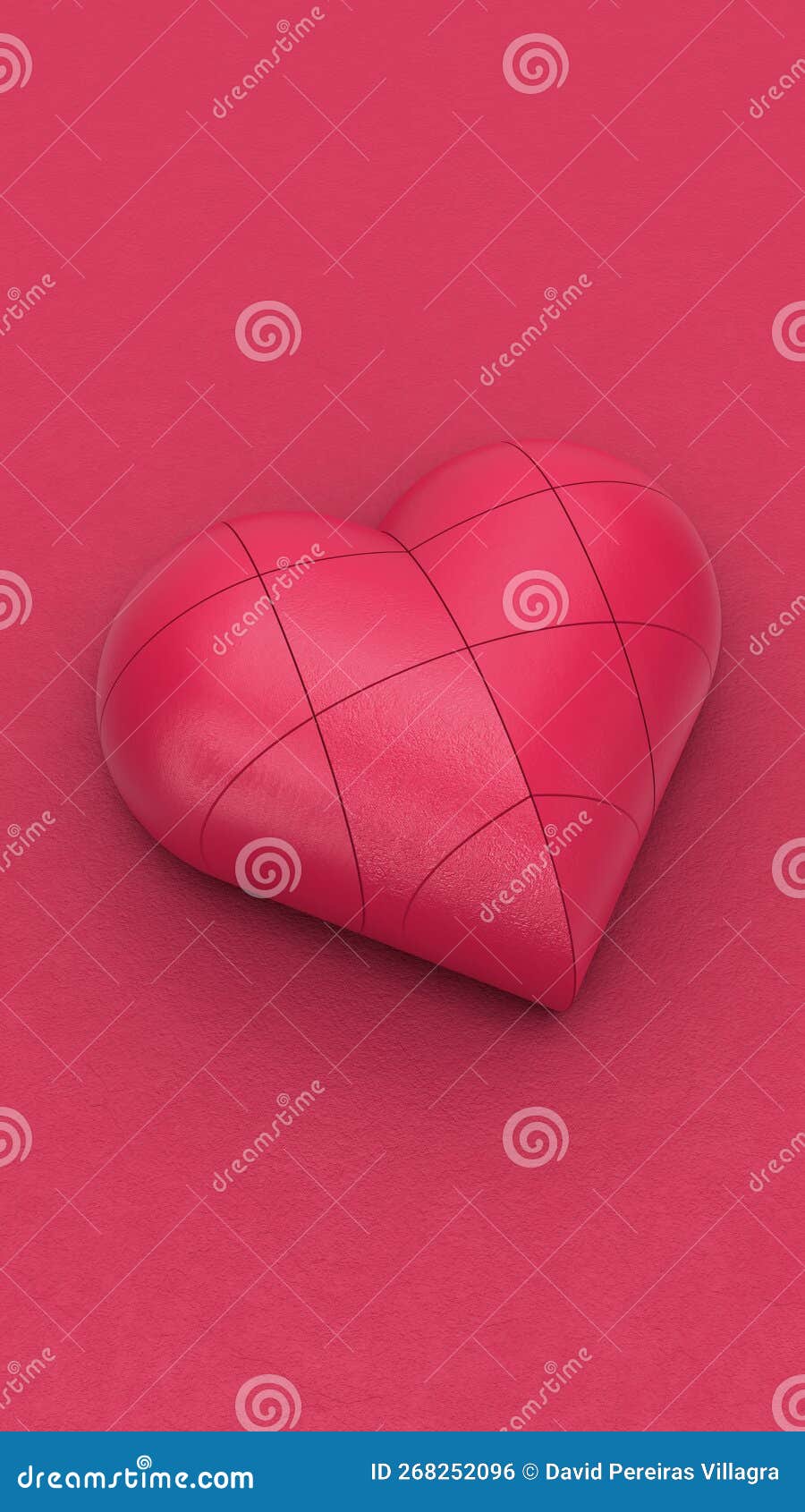 Viva Magenta Heart Composed by Geometric Pieces Over Background with ...