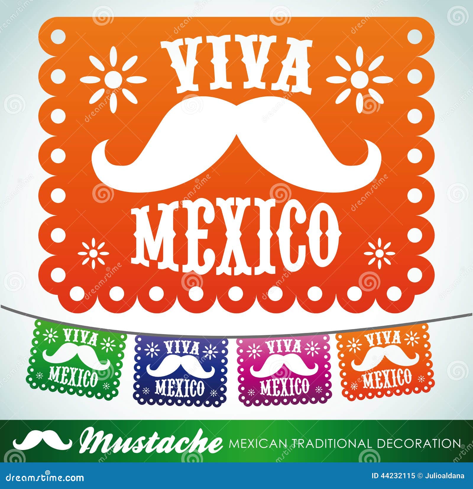 Viva Mexico - Mexican Mustache Holiday Stock Vector - Illustration of ...