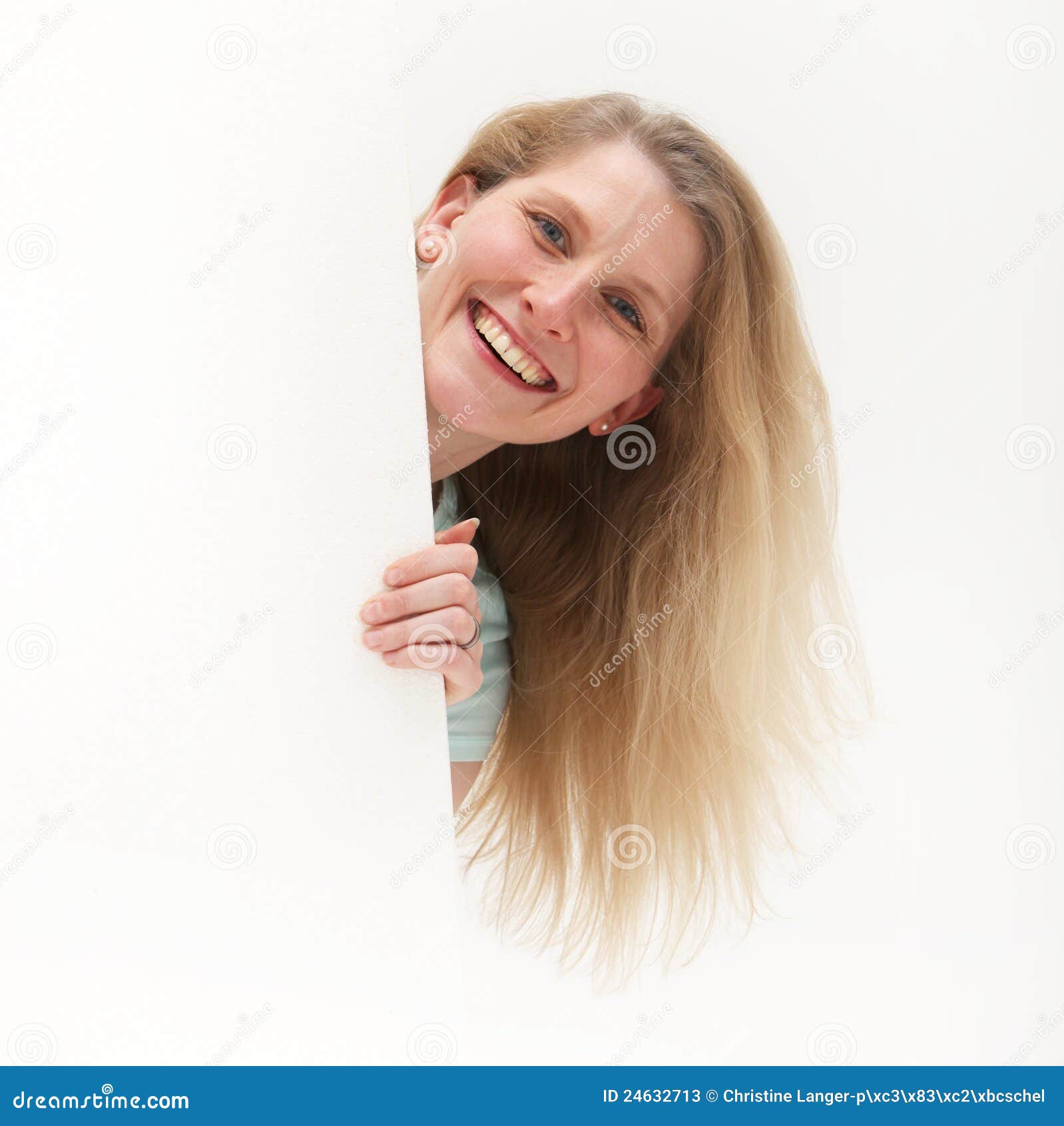 Vivacious Woman Holding Blank Poster Stock Image - Image of copyspace ...
