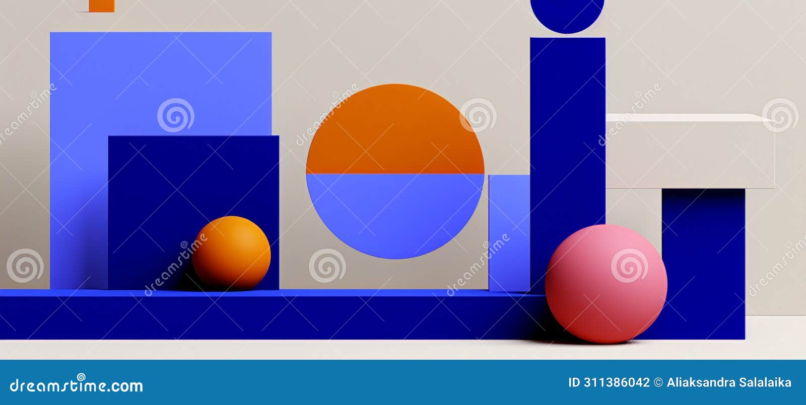 Vivid Abstract Art With Basic Shapes And Objects Forming A Colorful ...
