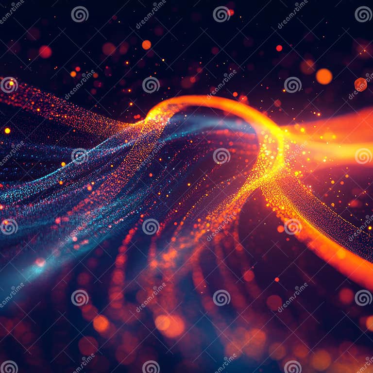 Vivid Abstract Background with Flowing Data Visualization Patterns and ...