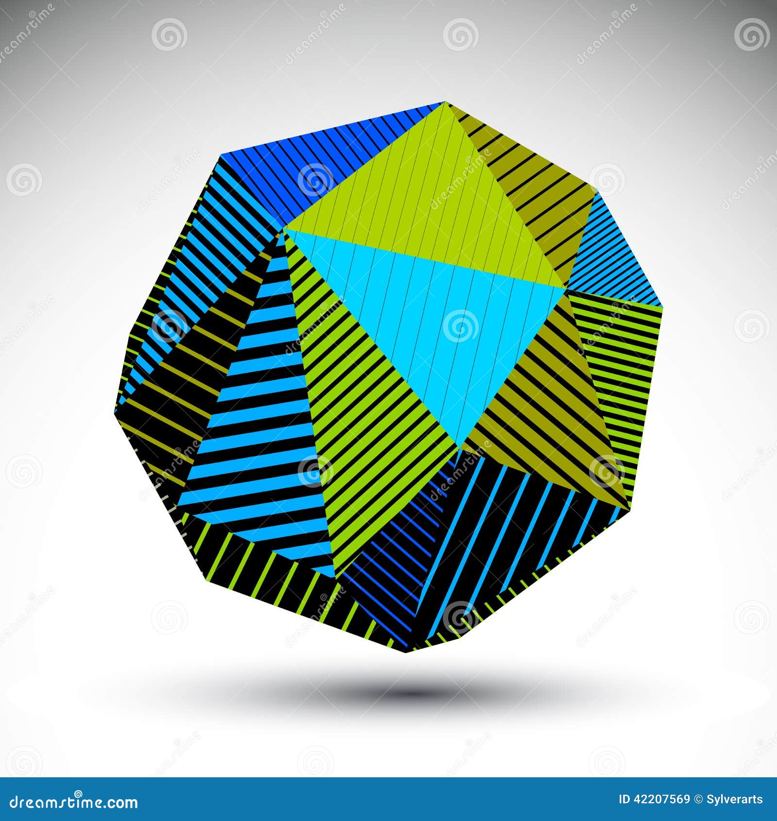 Vivid Abstract 3D Spatial Vector Contrast Figure, Art Spherical Stock ...