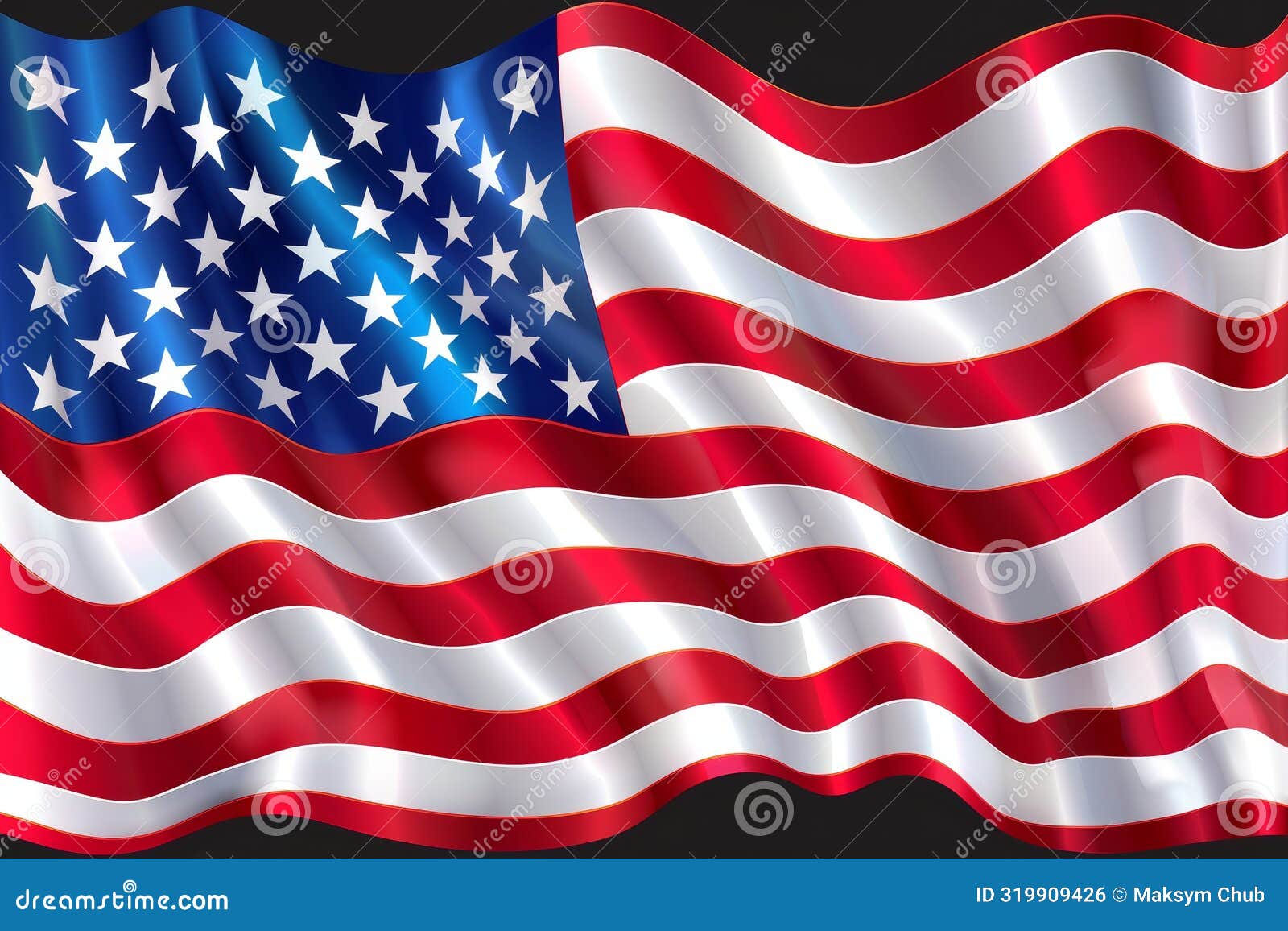Vivid American Flag Card with Realistic Textures and Balanced Lighting ...