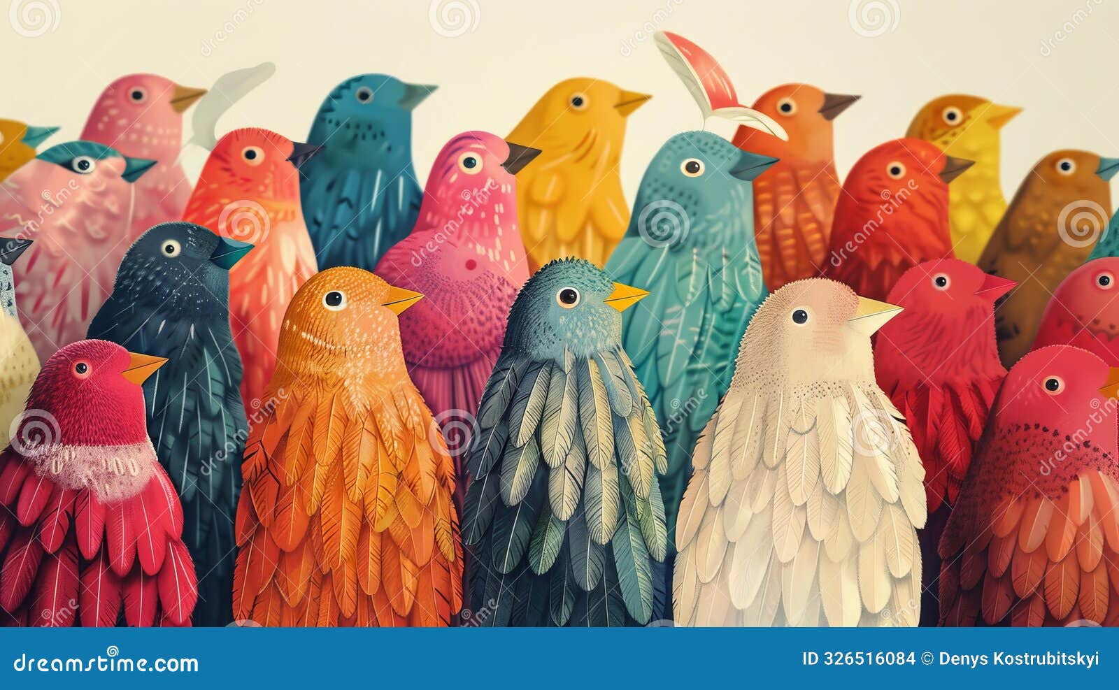 Vivid Assembly Of Stylized Bird Figurines Stock Photography ...