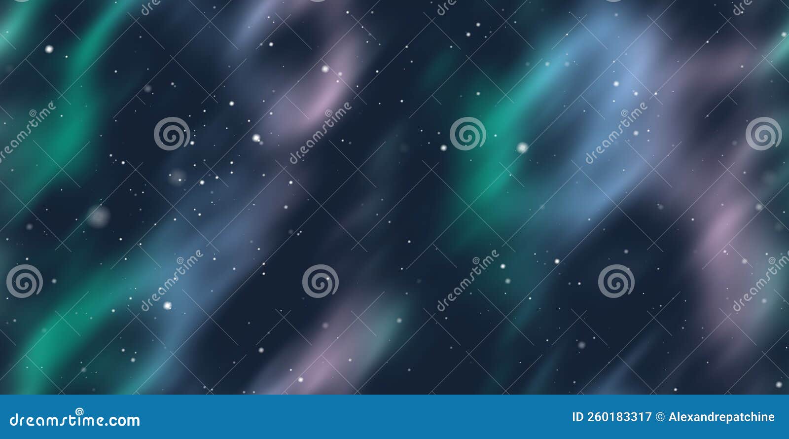 Vivid Aurora with Stars on Night Sky Extra Wide Seamless Texture, High ...
