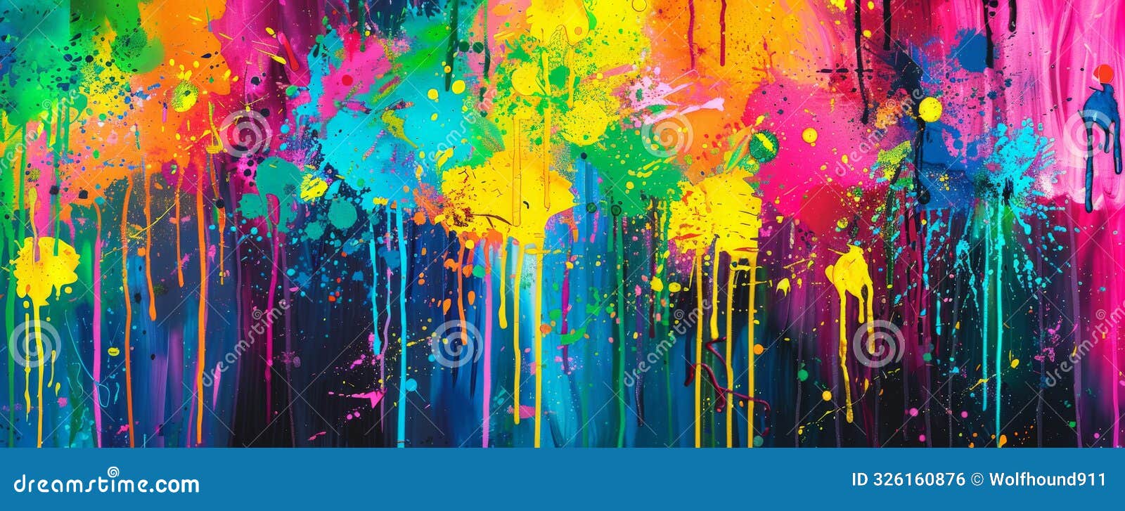 A Vivid Backdrop with a Bold, Colorful Explosion of Paint Splatters and ...