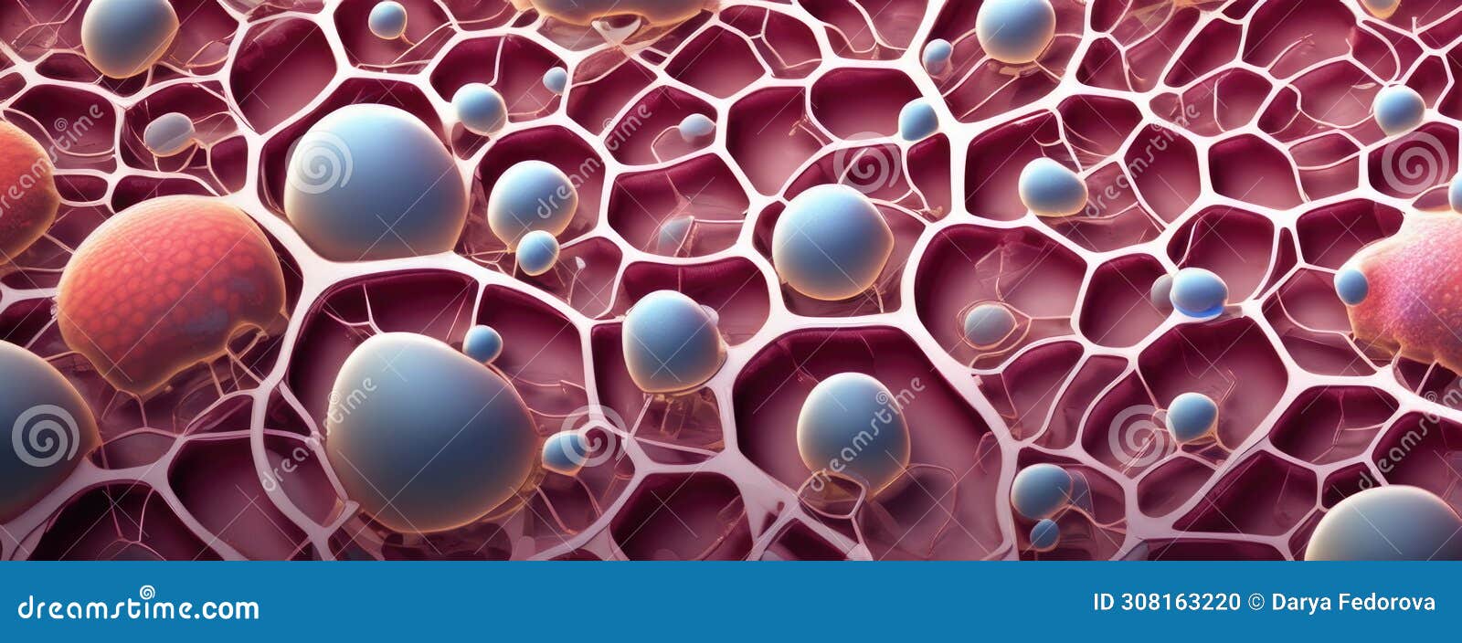 Abstract Vascular Red Blood Cells Flowing Through Veins Or Artery ...