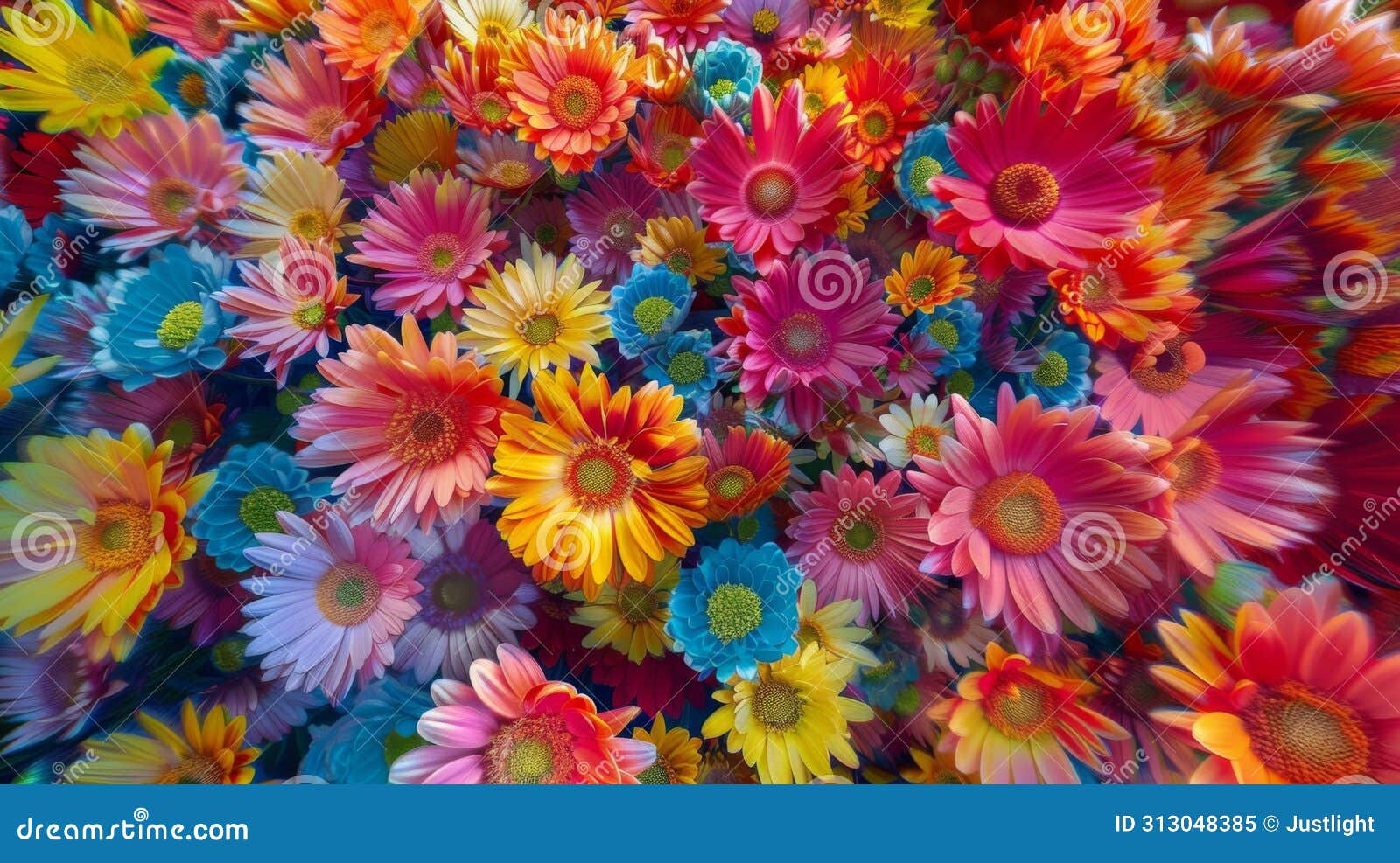 Vivid Blooms Exploding into a Magical Display of Colorful Flower ...