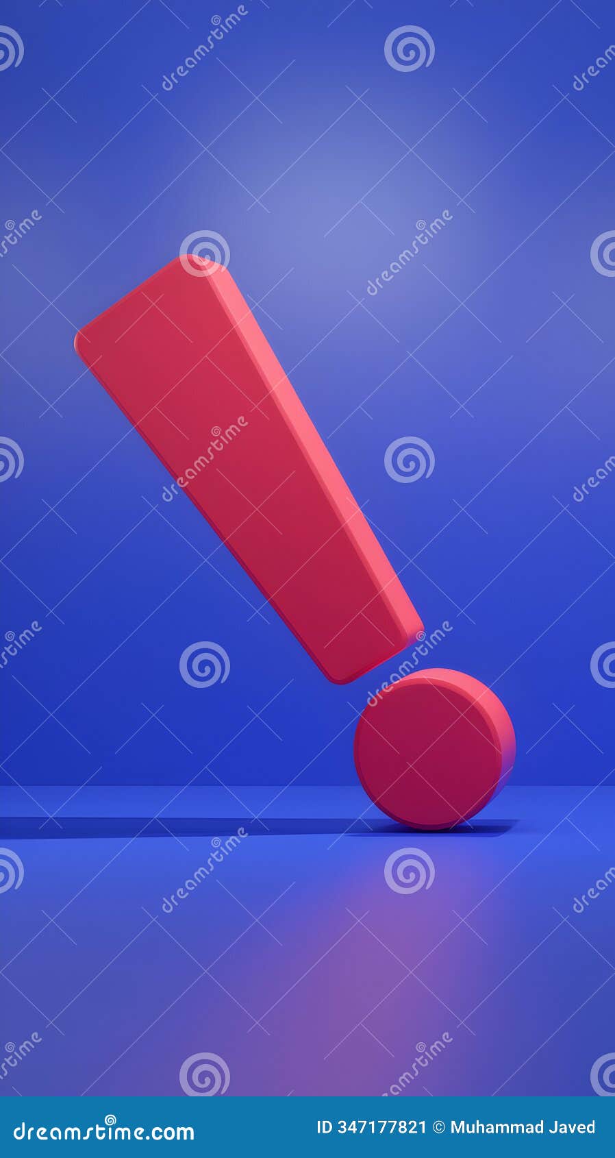 Bold Red Exclamation Mark on a Blue Background, Delivering Urgency and ...