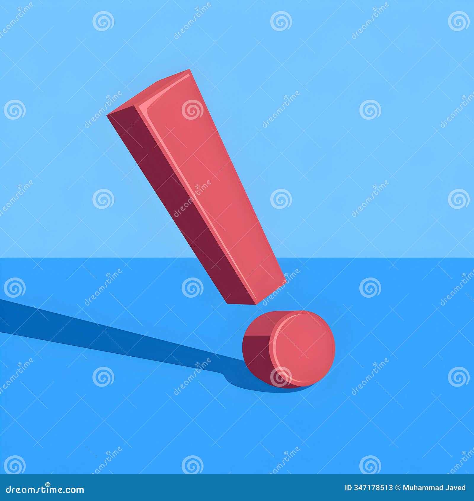 Bold Red Exclamation Mark on a Blue Background, Delivering Urgency and ...