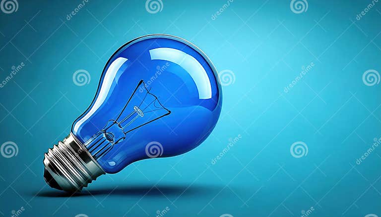 Bright Blue Light Bulb on a Smooth Surface with a Vibrant Backdrop ...