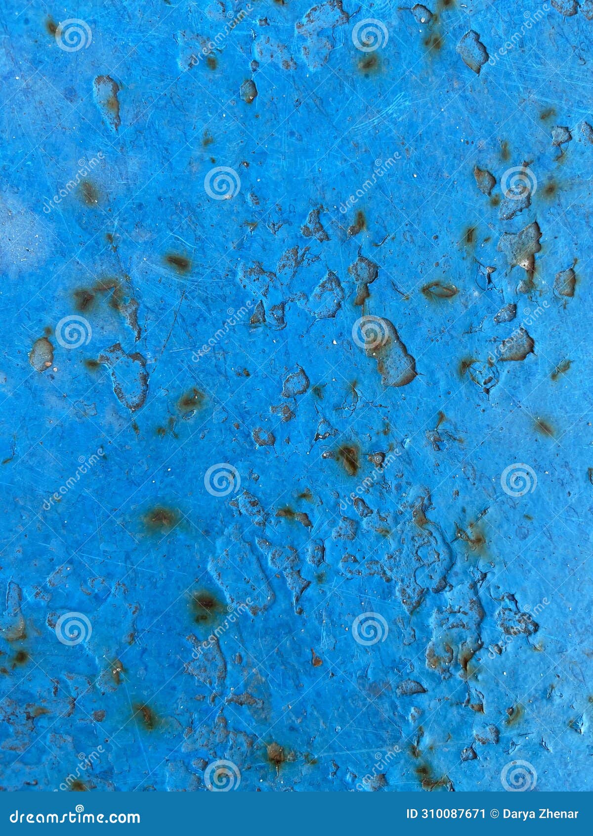Vivid Blue Metal Surface with Rust Stock Image - Image of vivid ...