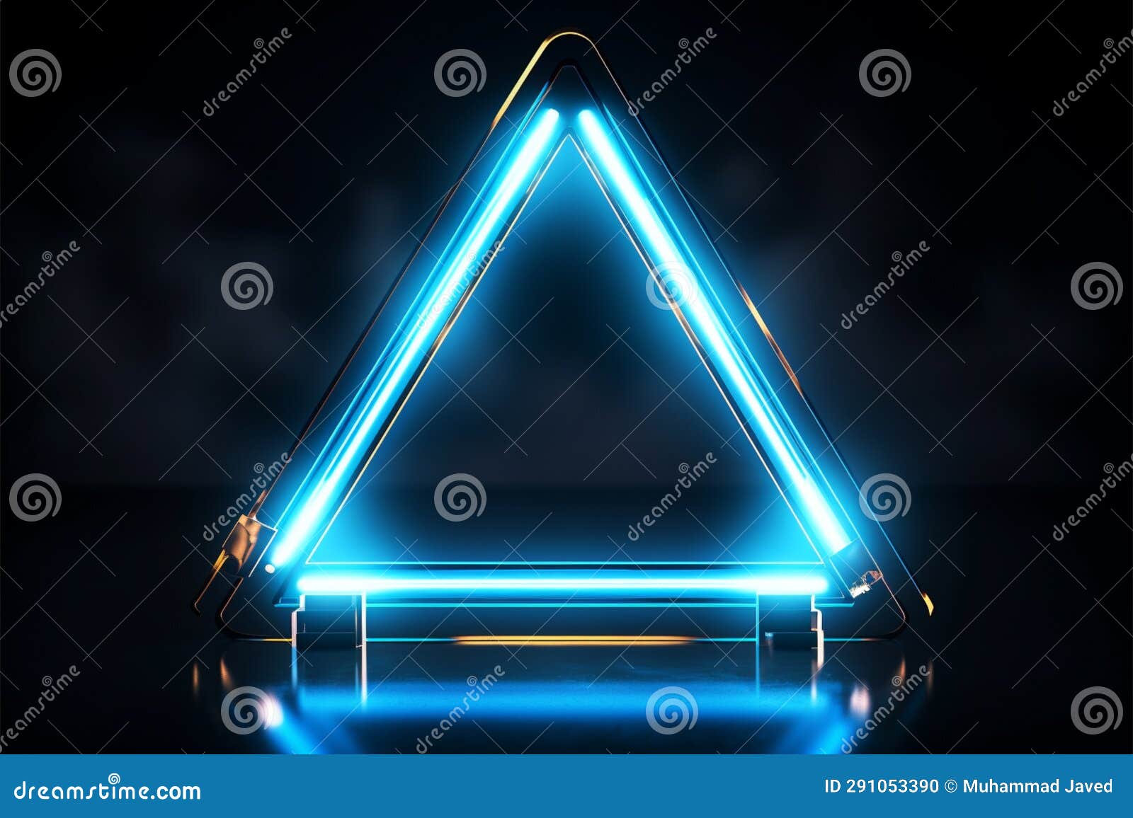 Vivid Blue Neon Triangle Element Adds a Bold, Modern Touch Stock ...