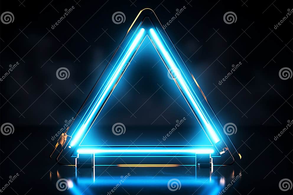 Vivid Blue Neon Triangle Element Adds a Bold, Modern Touch Stock ...