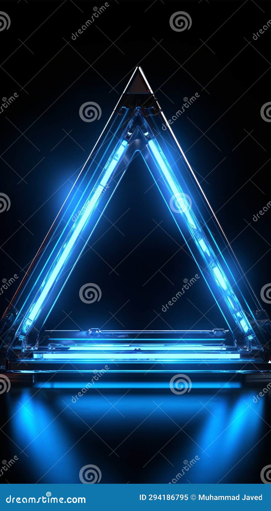 Vivid Blue Neon Triangle Element Adds a Bold, Modern Touch Stock ...