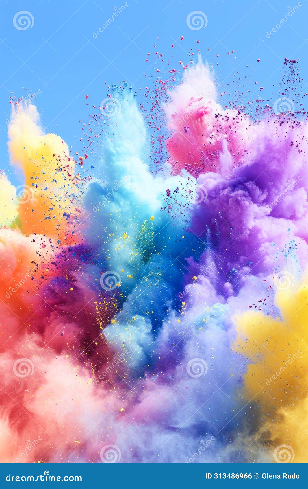 Vivid Burst of Powder Pigment Explosion Capturing a Celebration of ...