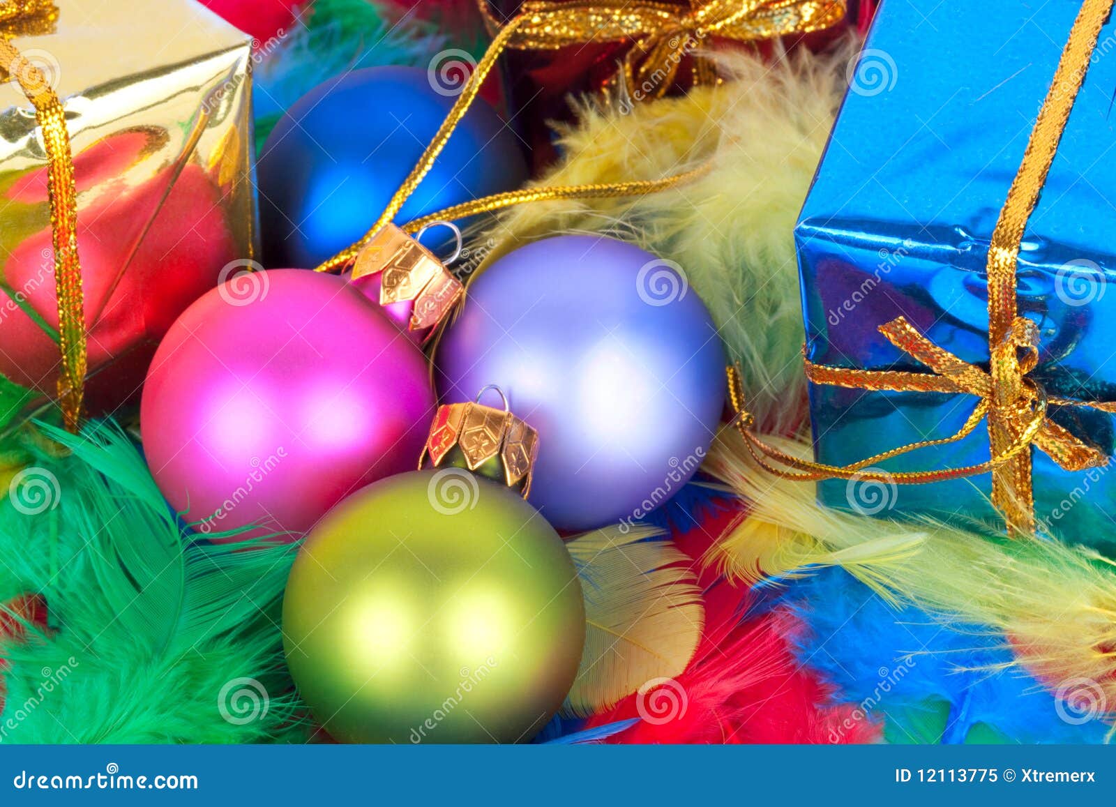 Vivid Christmas balls. stock image. Image of festive - 12113775